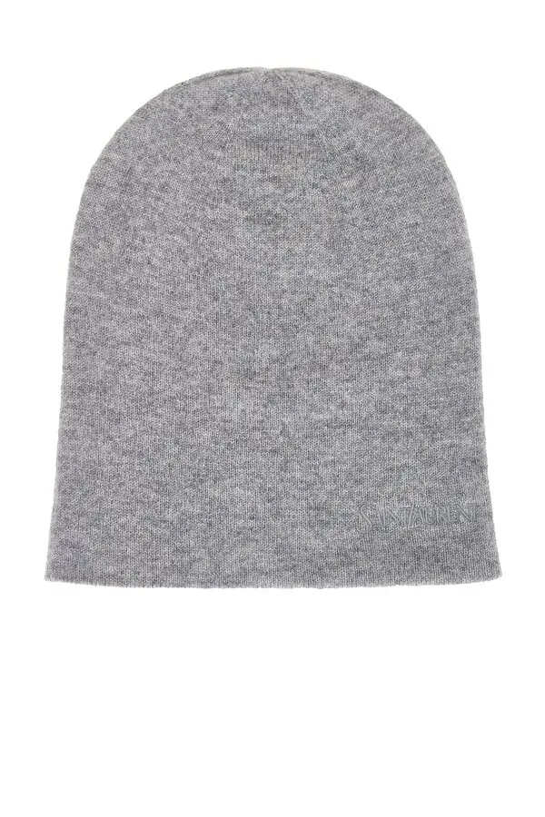 Saint Laurent Logo Beanie - Graphite