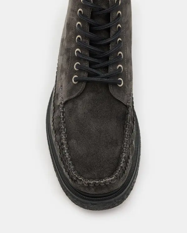 Allsaints Gibbs Mocassin Suede Boots In Charcoal Grey - 60  display picture 2