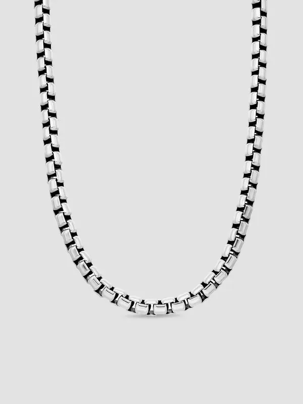 David Yurman Box Chain Necklace In Sterling 7.3mm - Silver