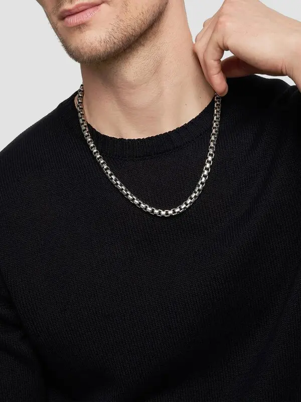 David Yurman Box Chain Necklace In Sterling 7.3mm - Silver