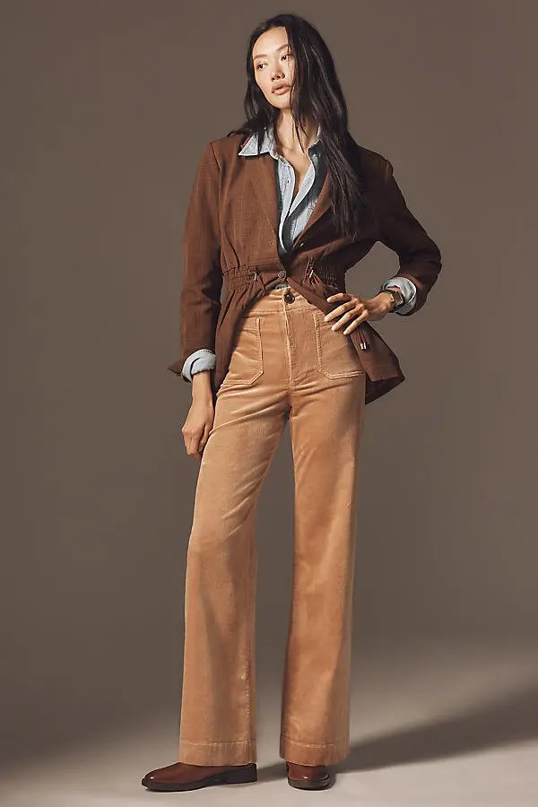 Maeve The Colette Corduroy Full-length Wide-leg Pants - Camel