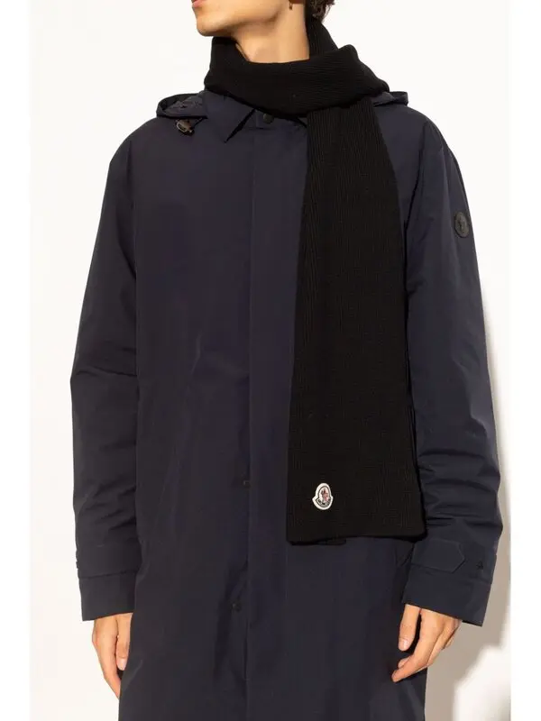 Moncler Logo-patch Scarf - Black