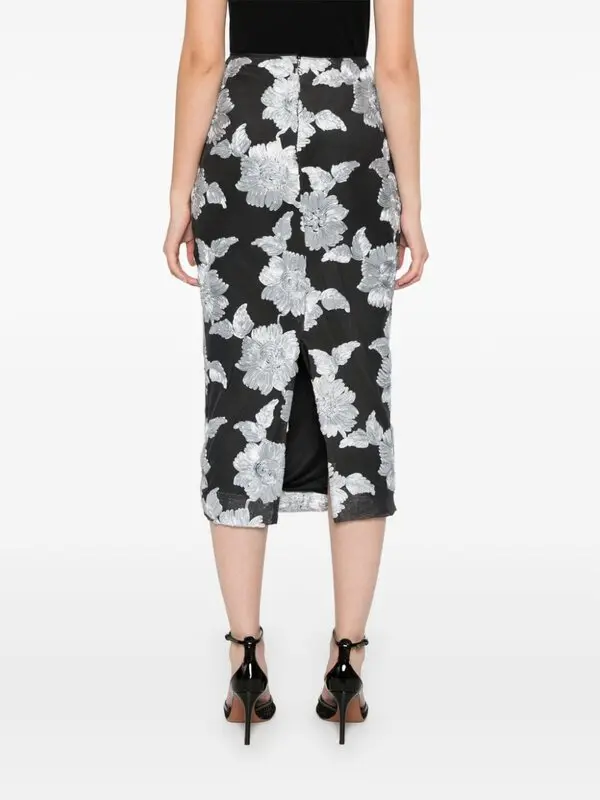 ROTATE BY BIRGER CHRISTENSEN Floral Mesh Pencil Skirt