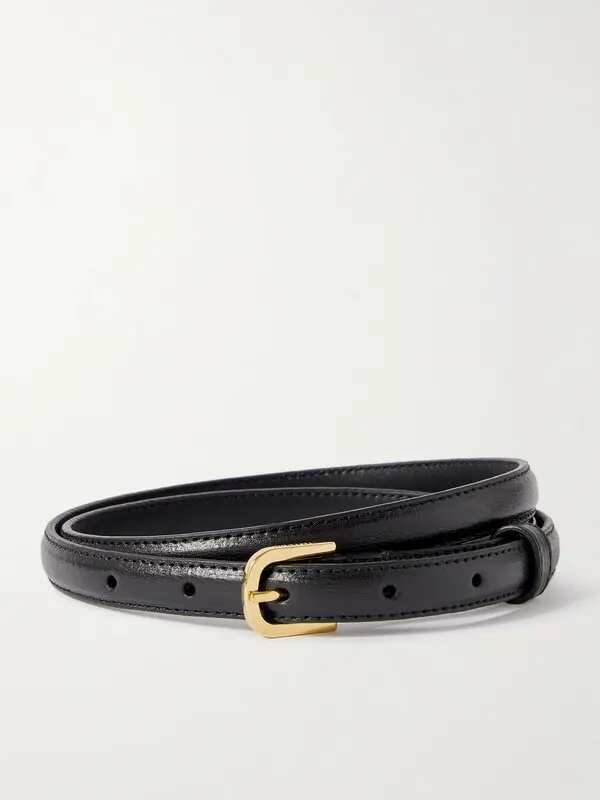 TOTEME Leather Skinny Belt - Black