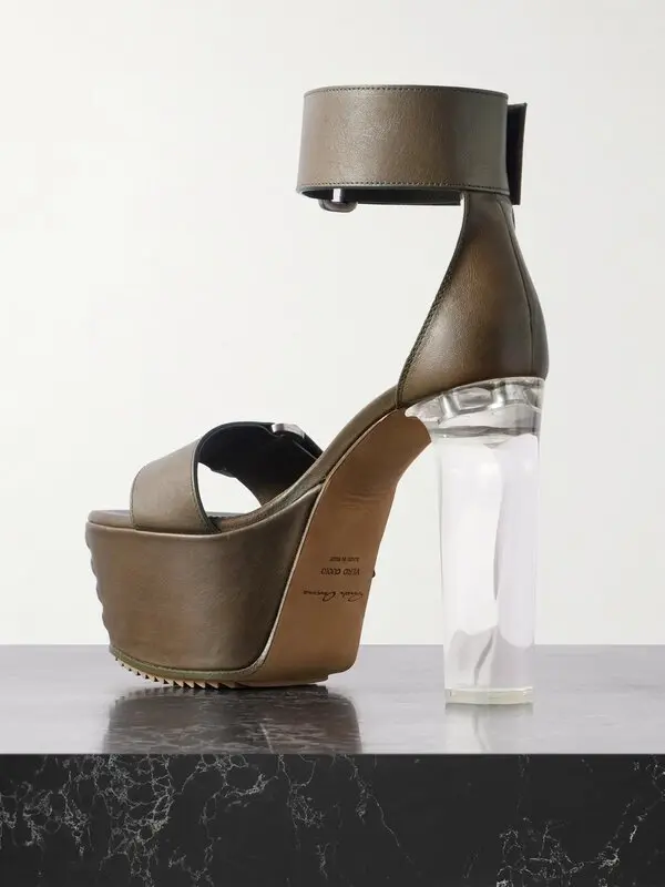 Rick Owens Leather Platform Sandals