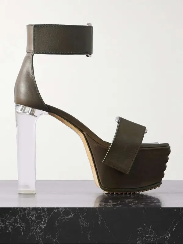 Rick Owens Leather Platform Sandals