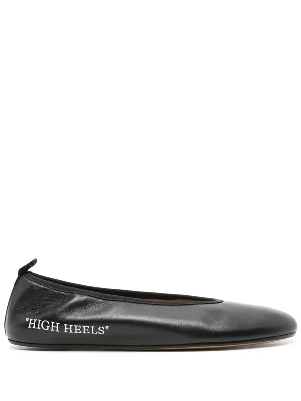 Off-White High Heel Ballerina Flats