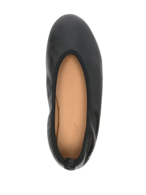 Off-White High Heel Ballerina Flats