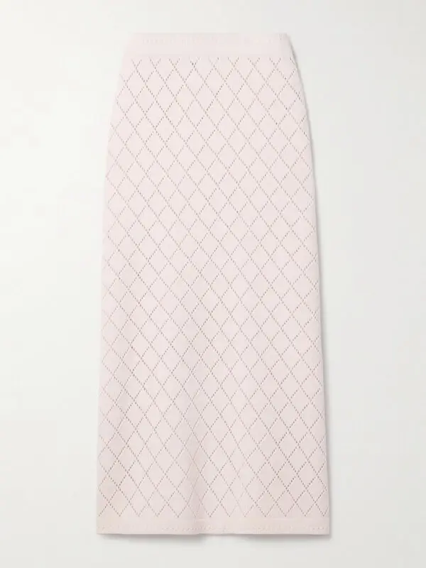 Zimmermann Pointelle-knit Wool Midi Skirt