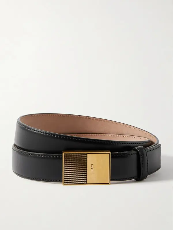 Khaite Elio Leather Belt - Black