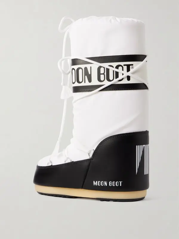 Moon Boot Icon Shell And Faux Leather Boots - White