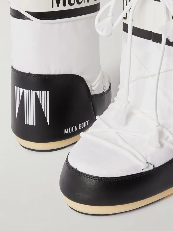 Moon Boot Icon Shell And Faux Leather Boots - White