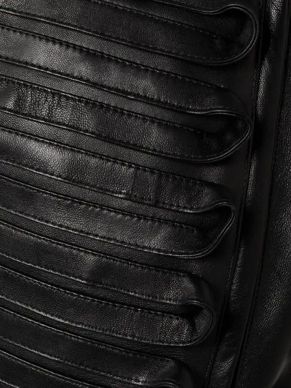 Versace Paneled Leather Mini Skirt