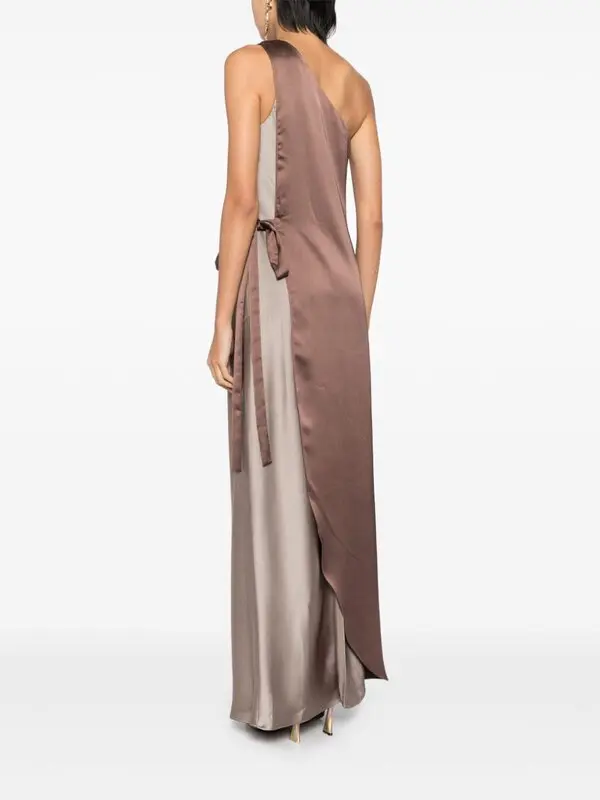 princess polly baby blue dress Amsale Draped One-Shoulder Gown In Brown - 50% Off