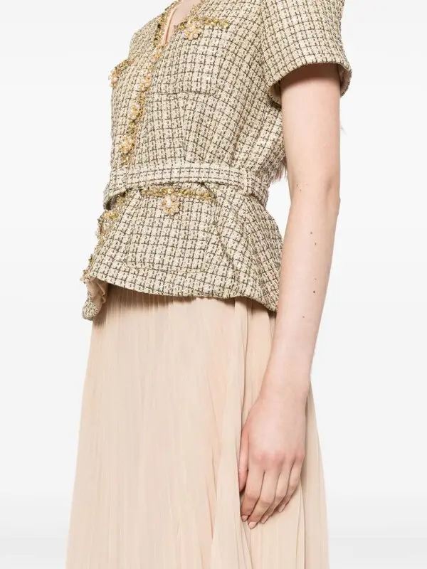 Self-Portrait Boucl Midi Dress In Gold - 15% Off | Editorialist