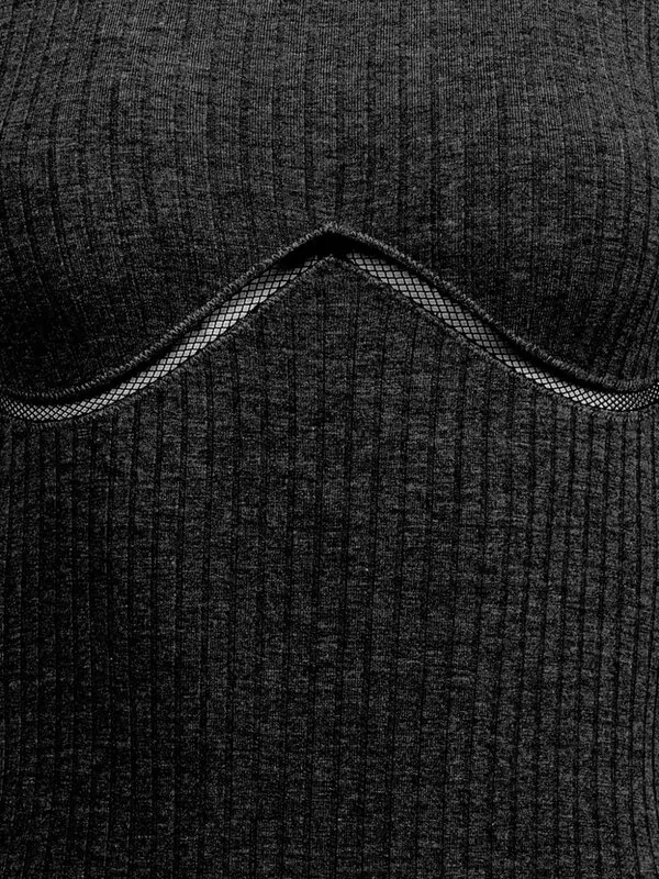 FLEUR DU MAL Lattice-trim Ribbed Bodysuit