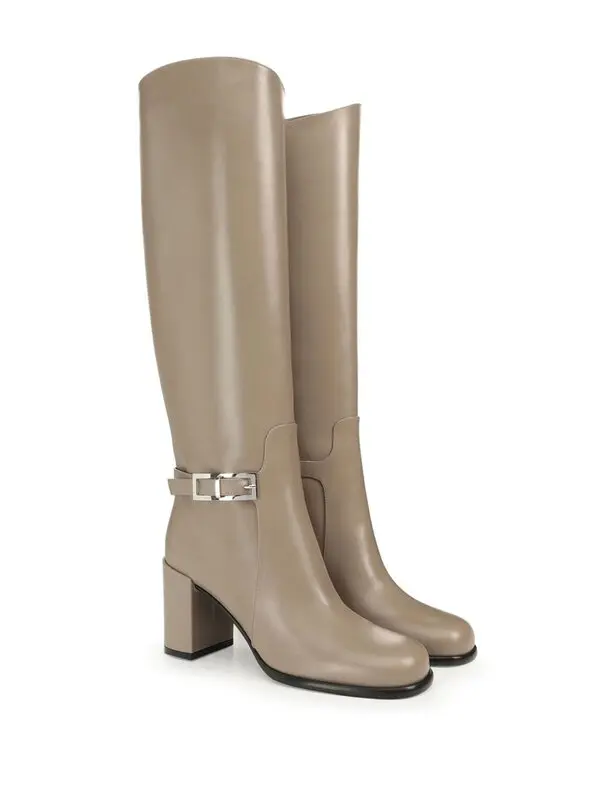SERGIO ROSSI 80mm Sr Nora Leather Boots