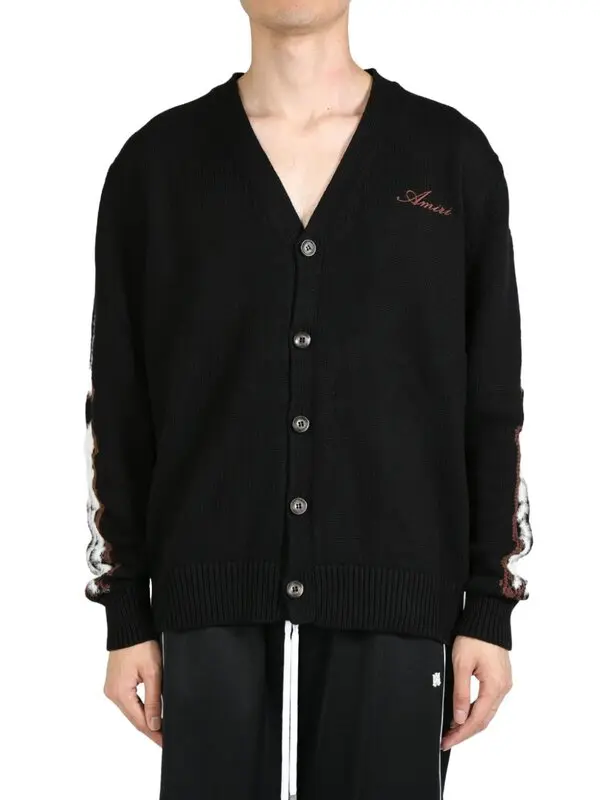 Amiri Leopard Bones Cardigan