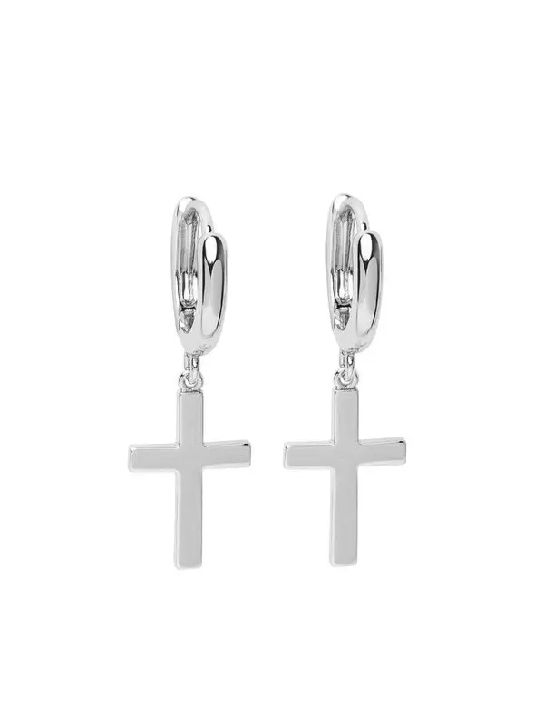 NIALAYA JEWELRY Cross Dangle Earrings - Silver