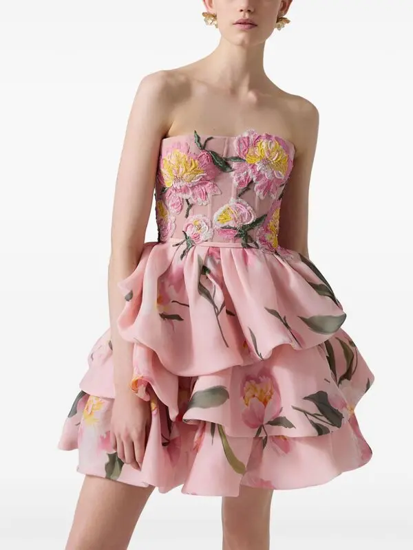Carolina Herrera Floral-print Ruffled Mini Dress