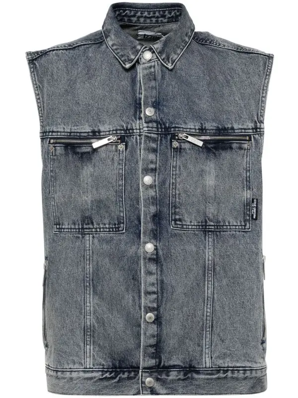 Izzue Sleeveless Denim Jacket - Blue