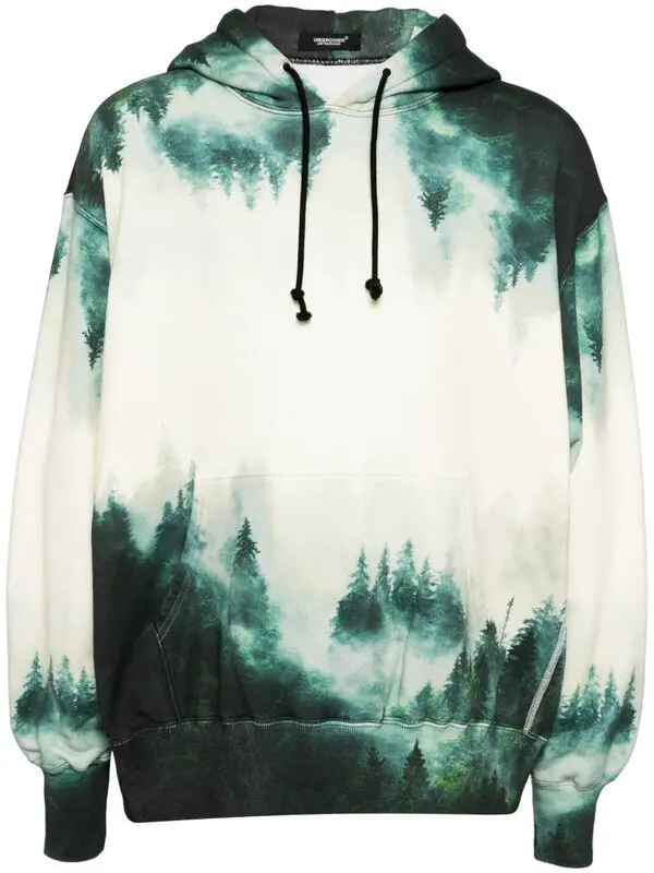 Undercover Graphic Print Hoodie - Green