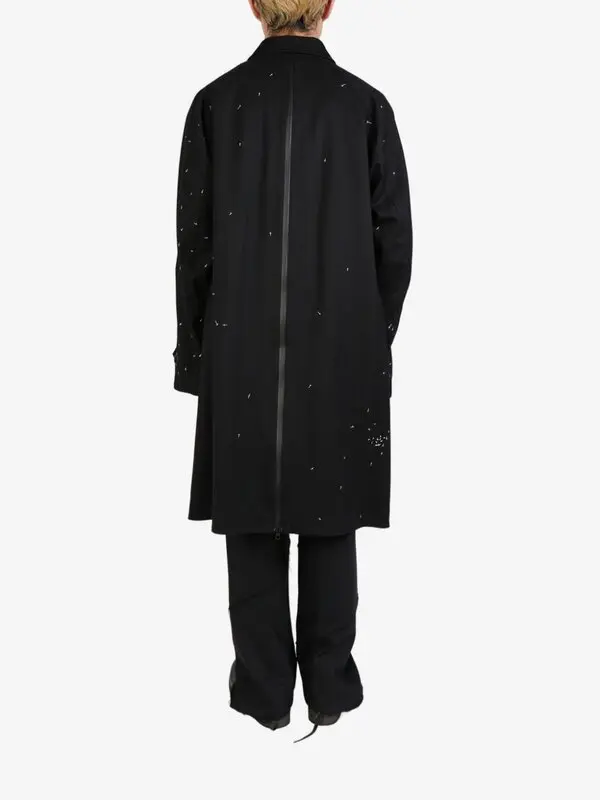 Undercover Cross-print Wool Coat