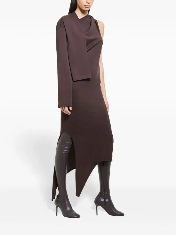 COURREGES Draped Cut-out Midi Dress - Brown