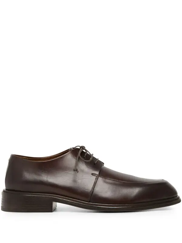 Marsèll Altopiano Almond-toe Leather Derby Shoes - Brown