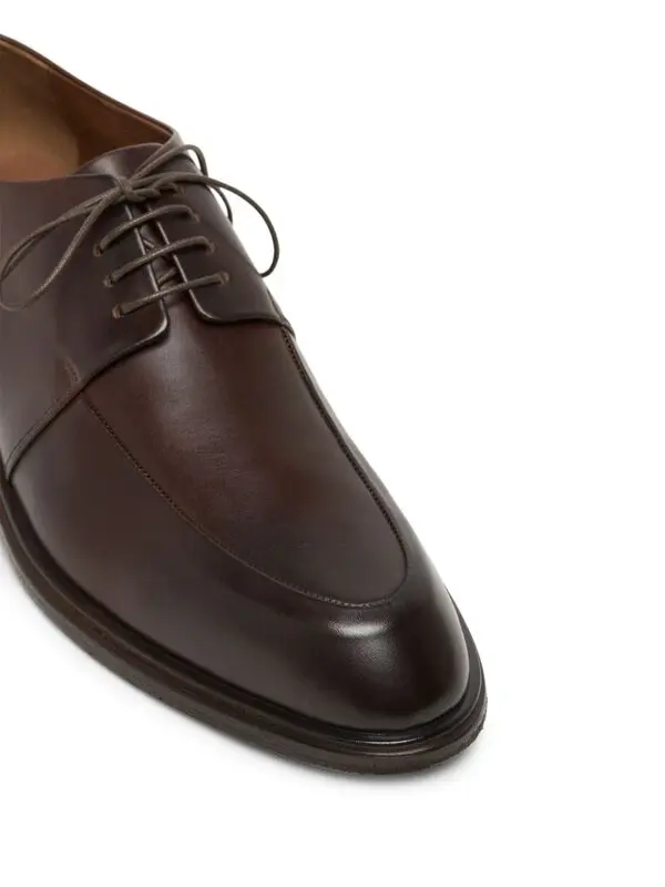 Marsèll Altopiano Almond-toe Leather Derby Shoes - Brown