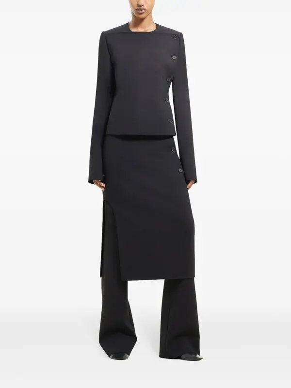 COURREGES Buttoned Tailored Jacket - Black
