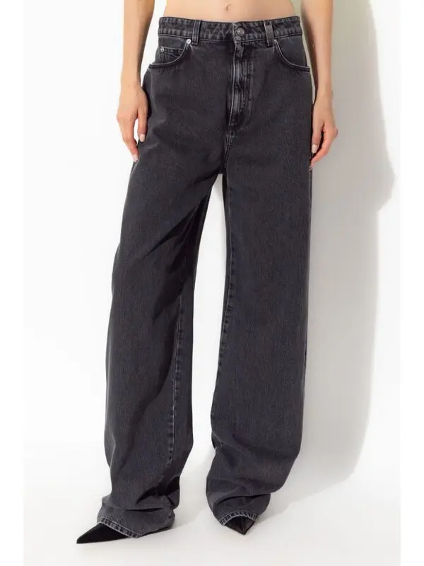 Alexander McQueen Wide Leg Jeans - Black