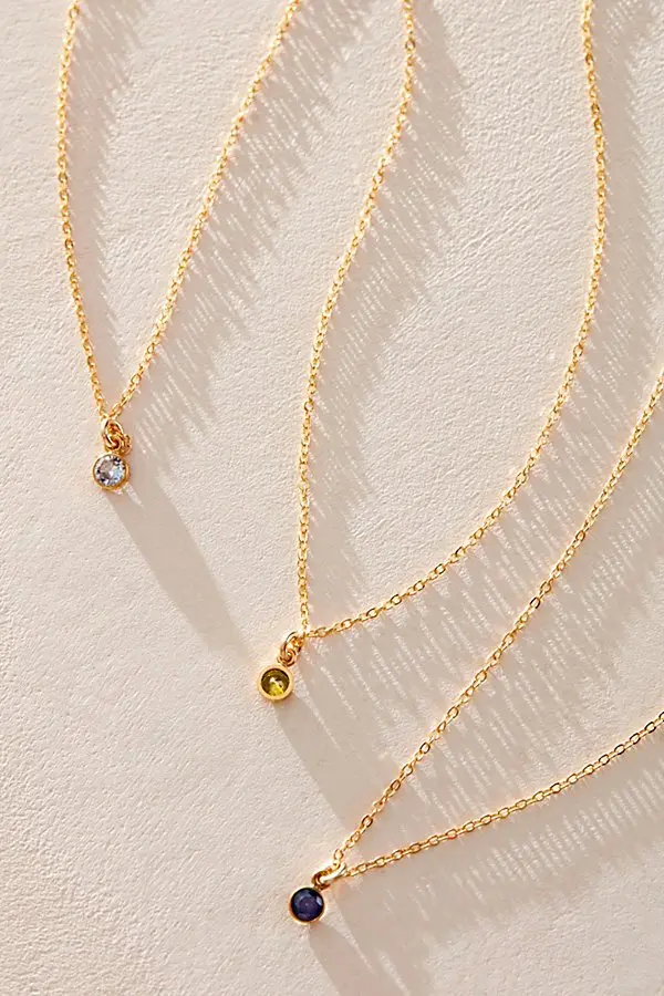 SET & STONES Birthstone Charm Necklace - December