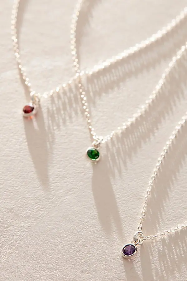 SET & STONES Birthstone Charm Necklace - January