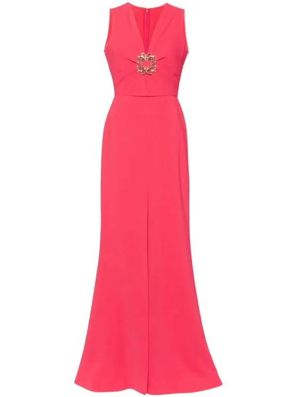 Elie Saab V-neck Long Dress