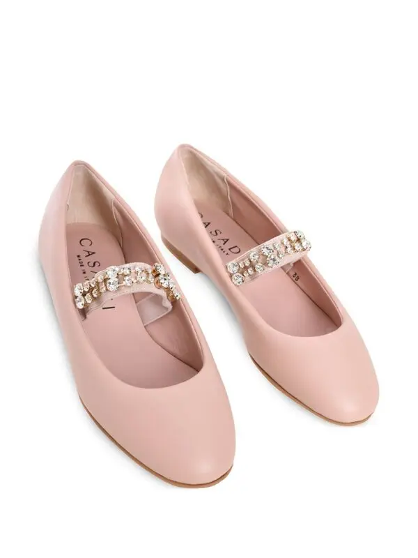 Casadei Crystal-embellished Ballerina Shoes - Pink