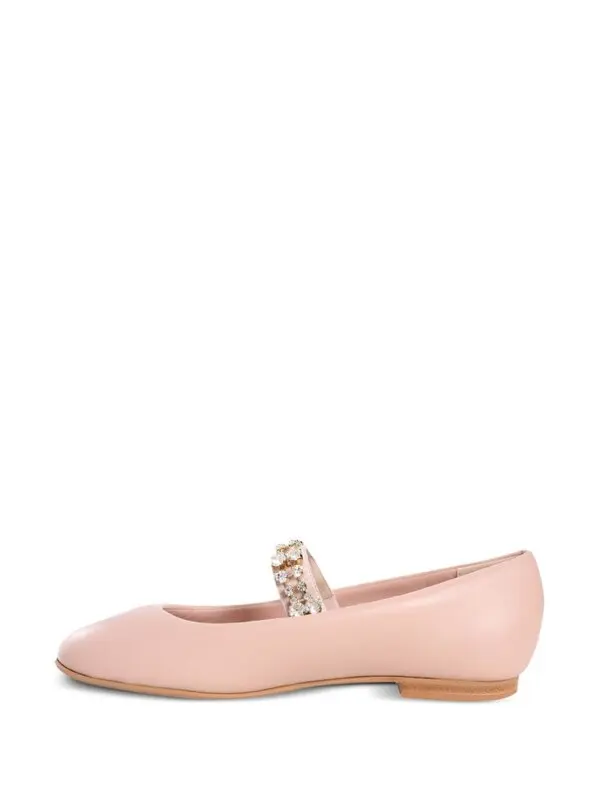 Casadei Crystal-embellished Ballerina Shoes - Pink