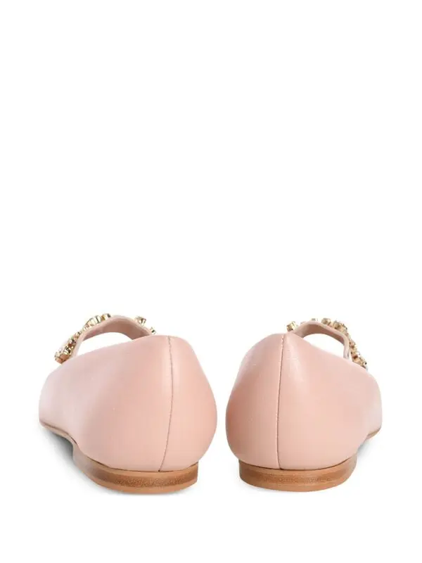 Casadei Crystal-embellished Ballerina Shoes - Pink
