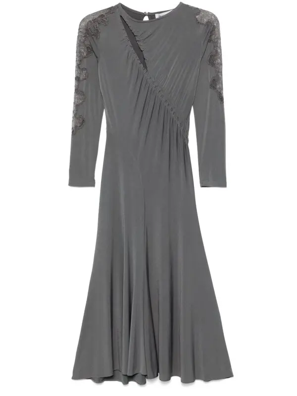 Ermanno Firenze Guipure-Lace Midi Dress In Grey - 27% Off | Editorialist