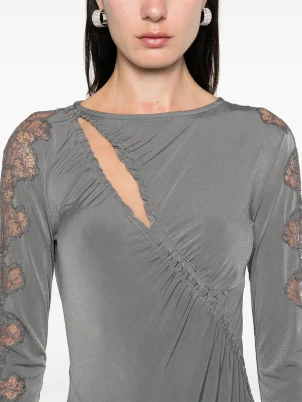 Ermanno Firenze Guipure-Lace Midi Dress In Grey - 27% Off | Editorialist