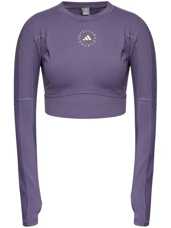 Adidas By Stella McCartney Cropped Long Sleeve Top - Purple