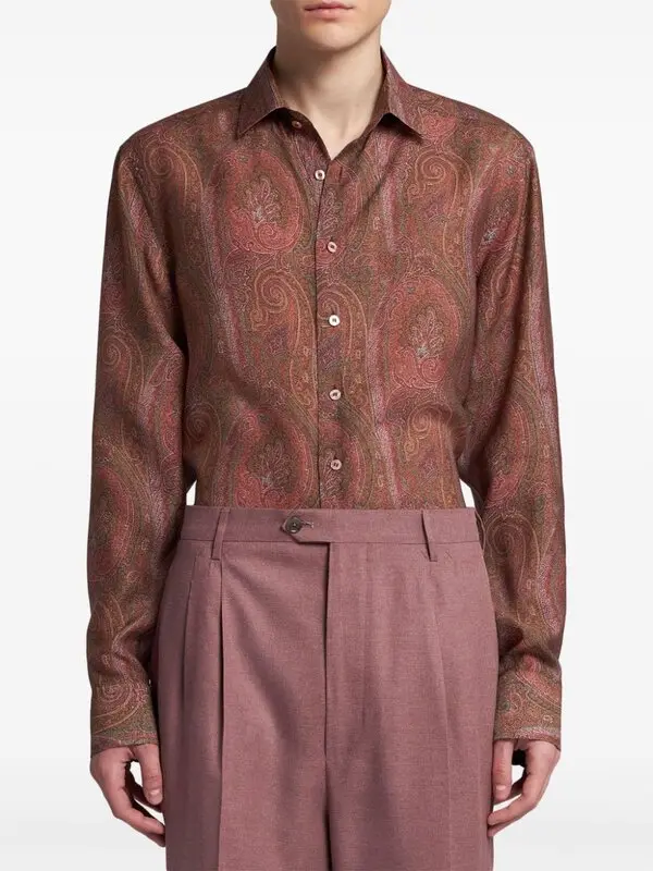 Etro Silk Paisley Shirt - Red