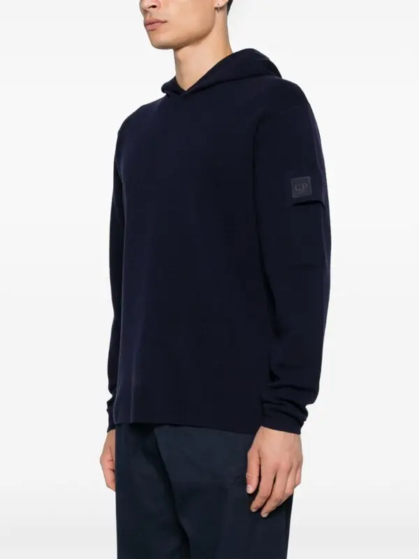 C.P. COMPANY Knitted Hoodie - Blue