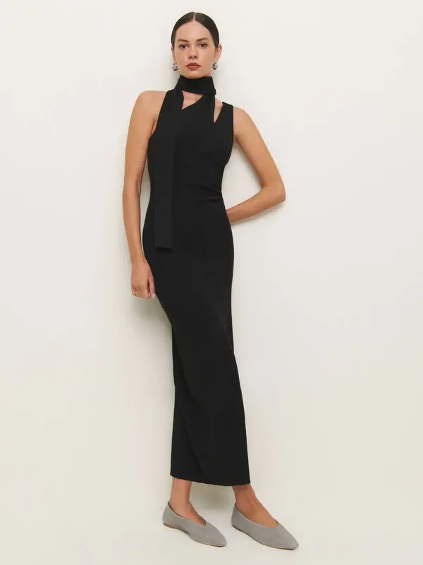 REFORMATION Julianna Cashmere Scarf Sweater Dress