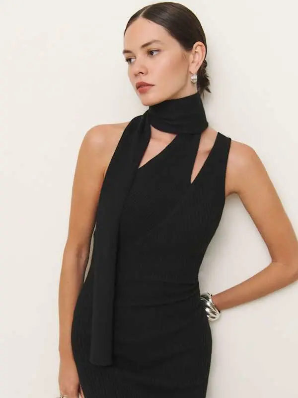 REFORMATION Julianna Cashmere Scarf Sweater Dress