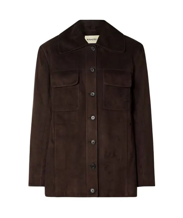 Khaite Iana Suede Shirt Jacket