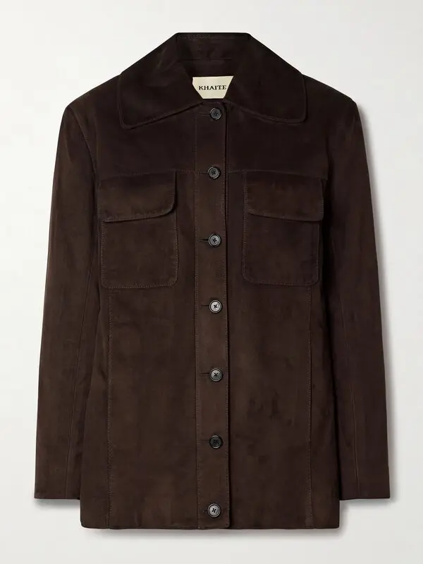 Khaite Iana Suede Shirt Jacket