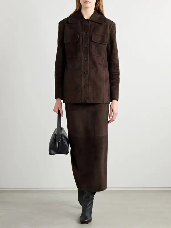 Khaite Iana Suede Shirt Jacket