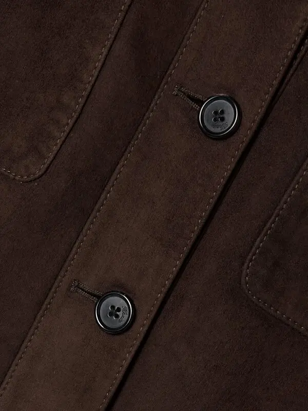 Khaite Iana Suede Shirt Jacket