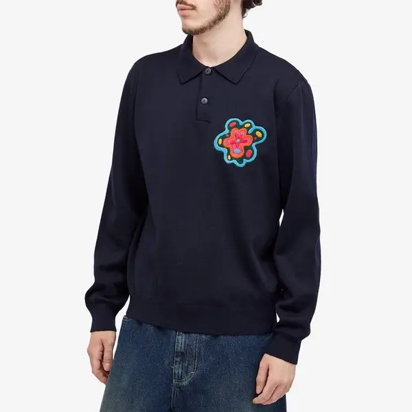 PARRA Flower Blob Knitted Polo Shirt